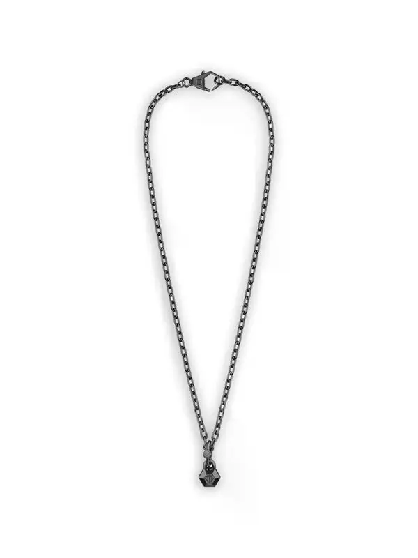 Philipp Plein Hexagonal Pendant Necklace - Black