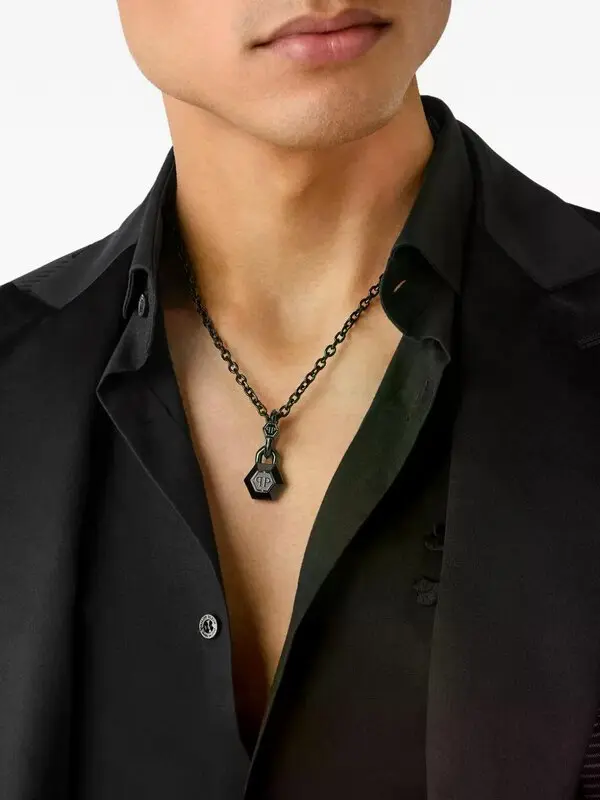 Philipp Plein Hexagonal Pendant Necklace