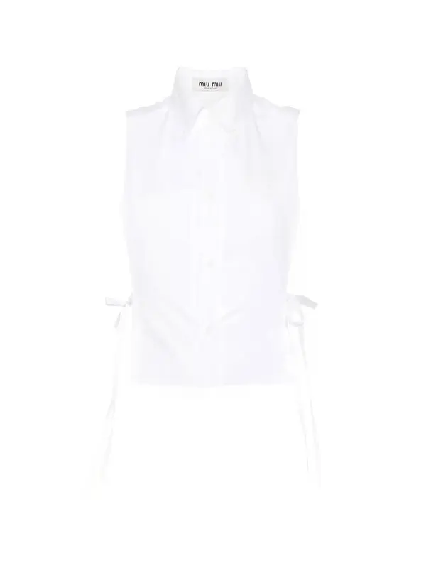 Miu Miu Side-tie Embroidered Shirt