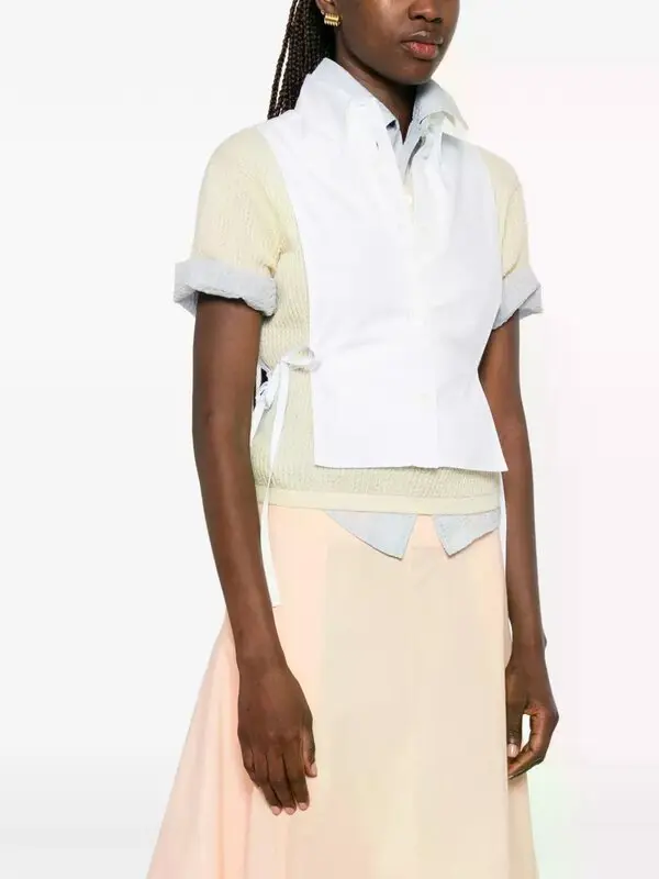 Miu Miu Side-tie Embroidered Shirt