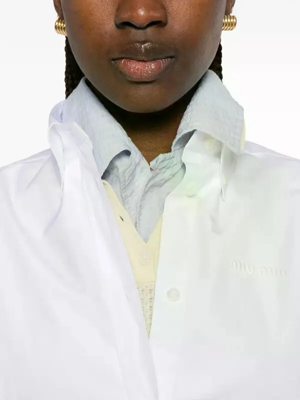 Miu Miu Side-tie Embroidered Shirt