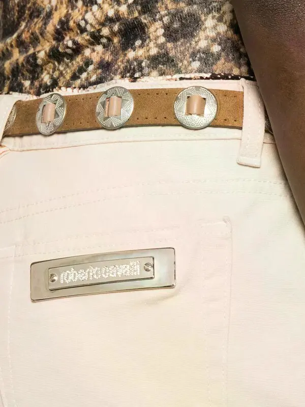 Roberto Cavalli 2000s Logo Plaque Straight-leg Trousers