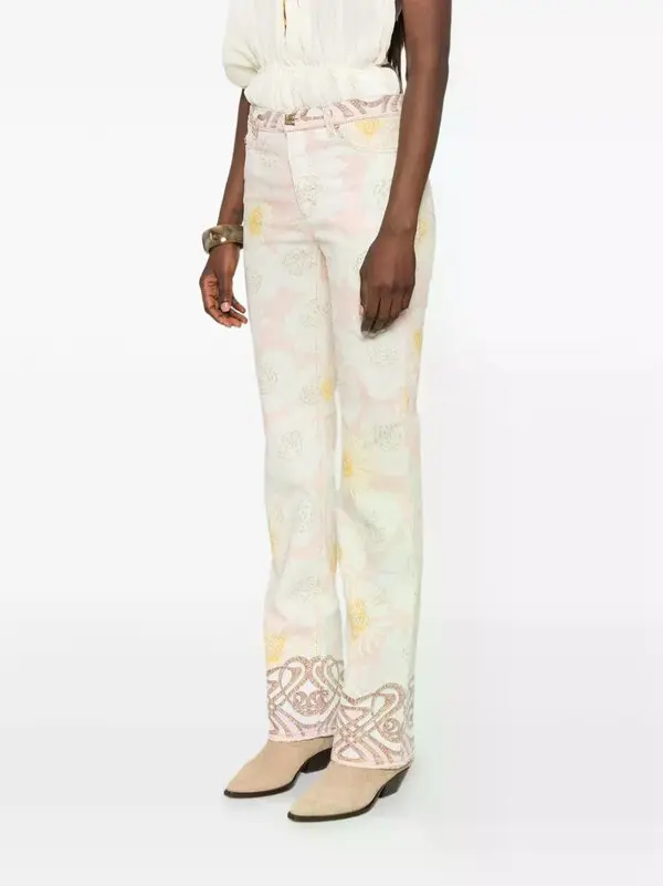 Roberto Cavalli 2000s Floral Print Jeans