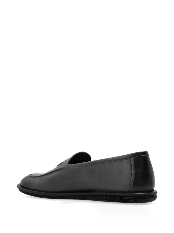 Giorgio Armani Logo-embroidered Leather Loafers