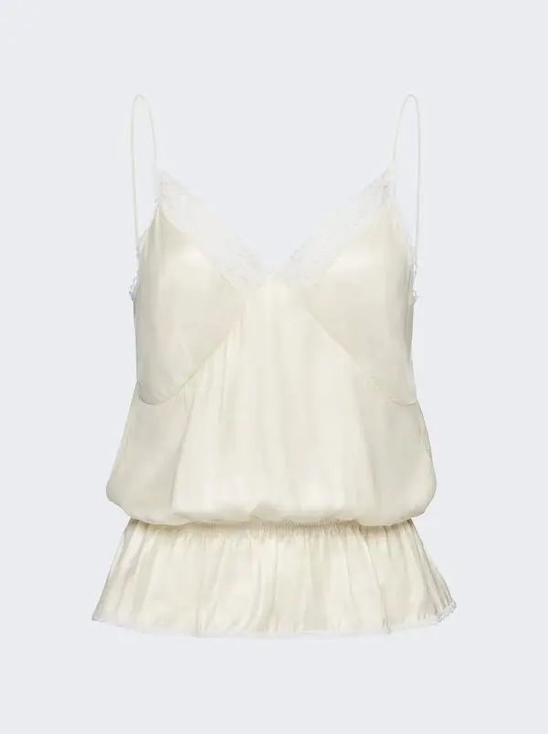 Magda Butrym Lace Trimmed V-neck Lingerie Top - Cream