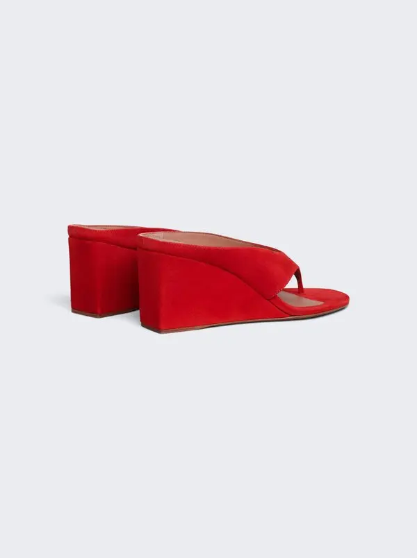 Alaïa Suede Cube Thong Mules - Orange