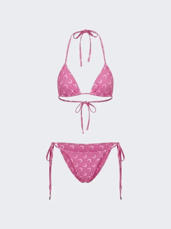 MARINE SERRE Moon Print Jersey Bikini Set - Pink