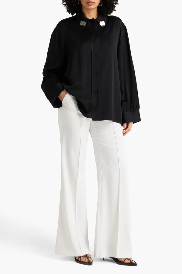 JIL SANDER Embellished Satin Crepe Shirt