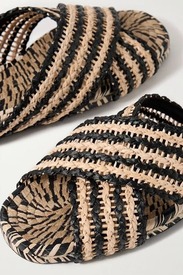 CastaÑer Pat Two-tone Raffia Slides