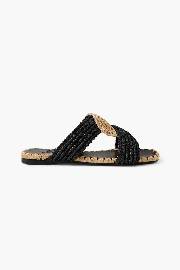 CastaÑer Prado Raffia Slides - Sand