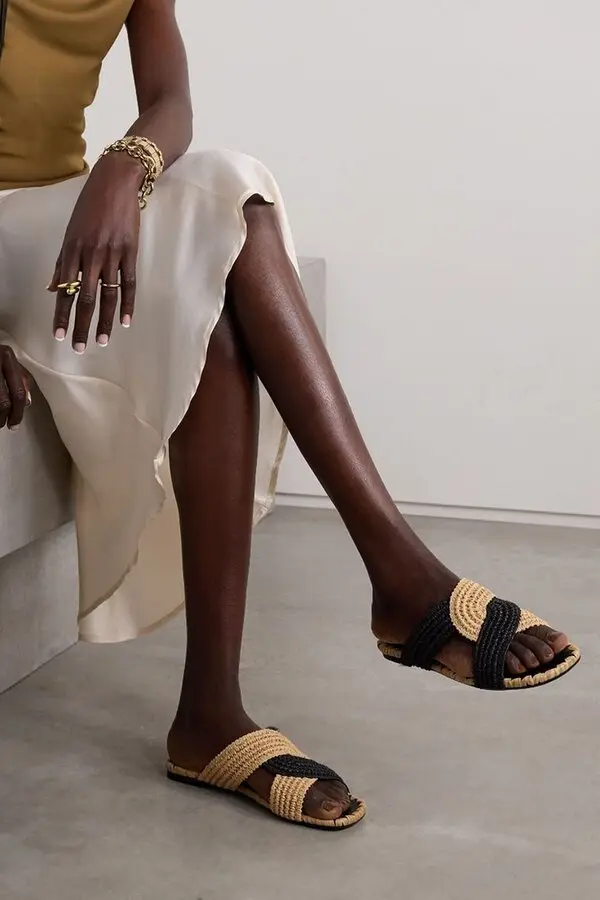 CastaÑer Prado Raffia Slides - Sand