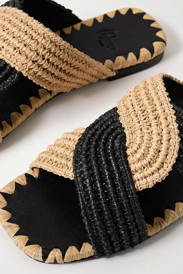 CastaÑer Prado Raffia Slides - Sand