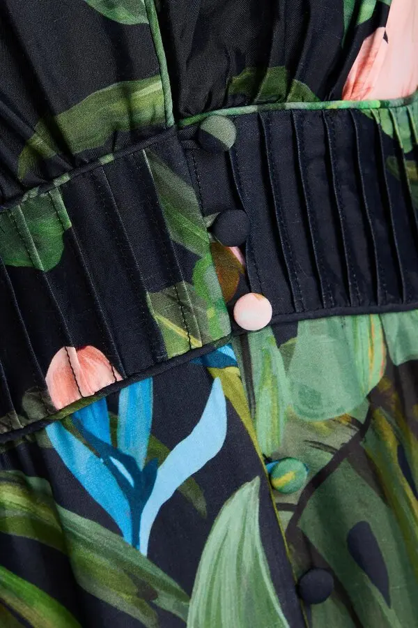 Farm Rio Printed Twill Midi Dress