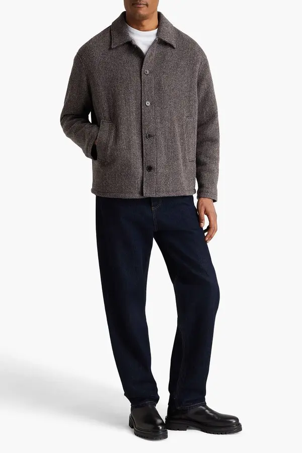 FRAME Woolblend Tweed Overshirt