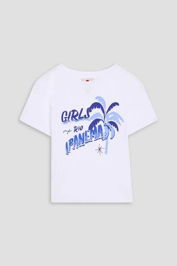 Farm Rio Girls Rio Ipanema" Printed Cotton Jersey T-shirt - White