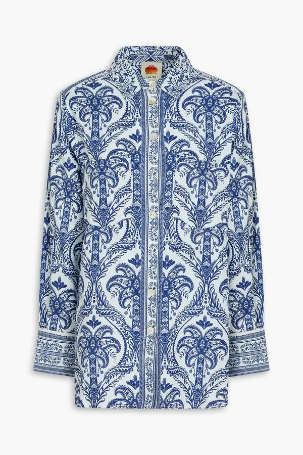 Farm Rio Printed Linen-blend Shirt