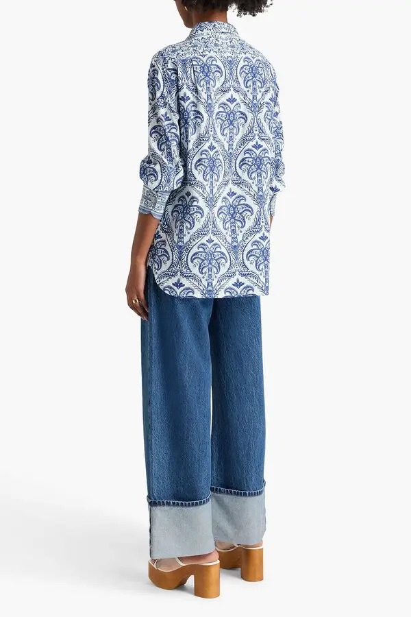 Farm Rio Printed Linen-blend Shirt