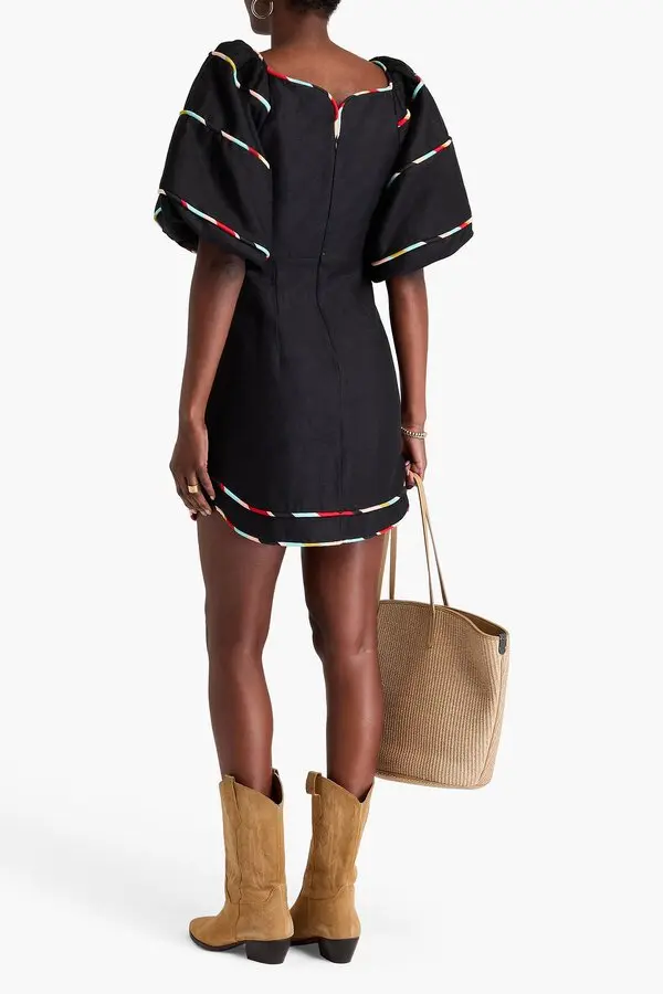 Farm Rio Striped Linen Mini Dress