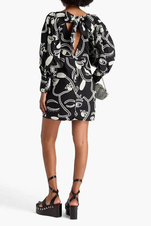 Farm Rio Embroidered Cotton Mini Dress