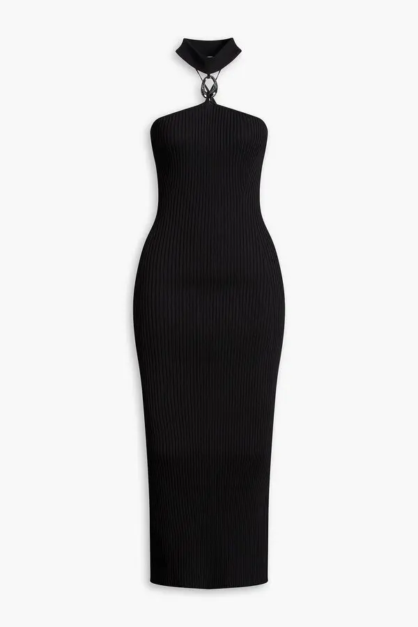 Simkhai Arya Embellished Stretch-jersey Halterneck Midi Dress