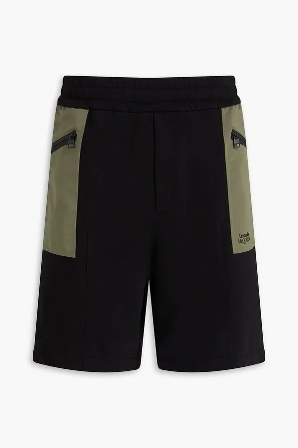 Alexander McQueen Shell Paneled French Cotton Terry Shorts