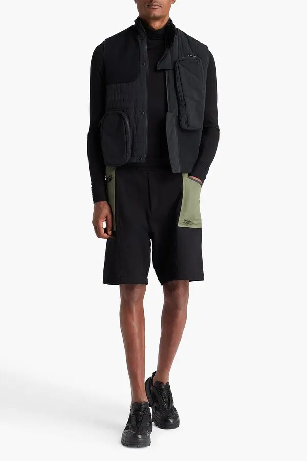 Alexander McQueen Shell Paneled French Cotton Terry Shorts