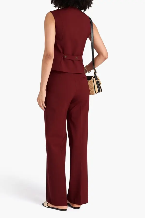 Loulou De Saison Teora Wool-blend Twill Vest - Brick