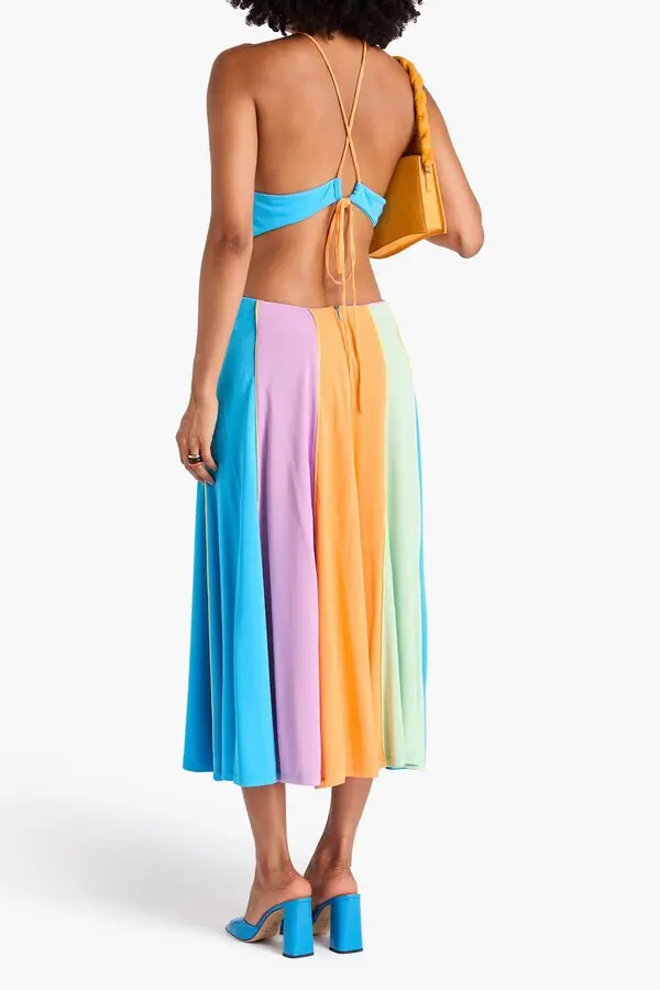 Farm Rio Cutout Colorblock Jersey Midi Dress