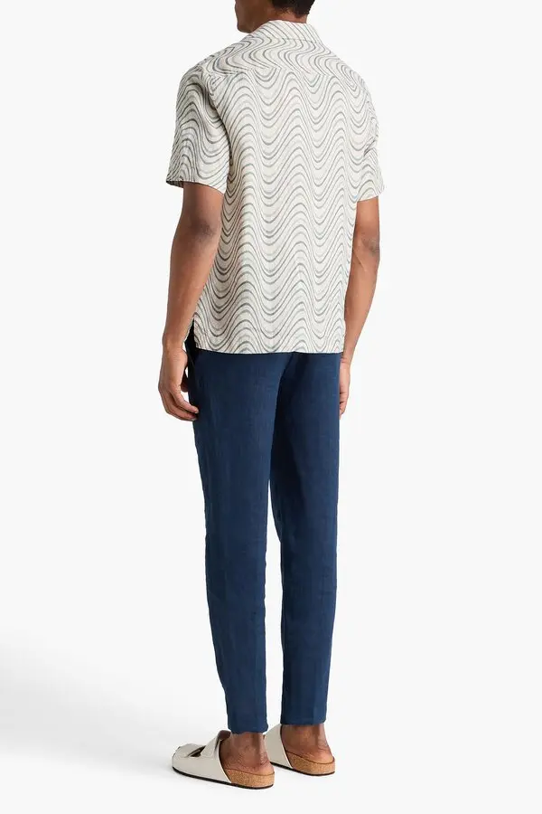 Frescobol Carioca Roberto Printed Linen Shirt