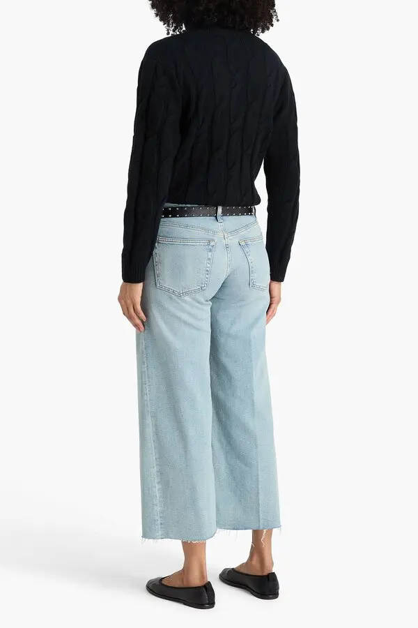 RE/DONE Cropped Midrise Wide-leg Jeans - Light Denim