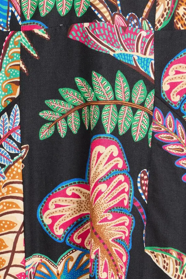 Farm Rio Printed Linen-blend Mini Dress