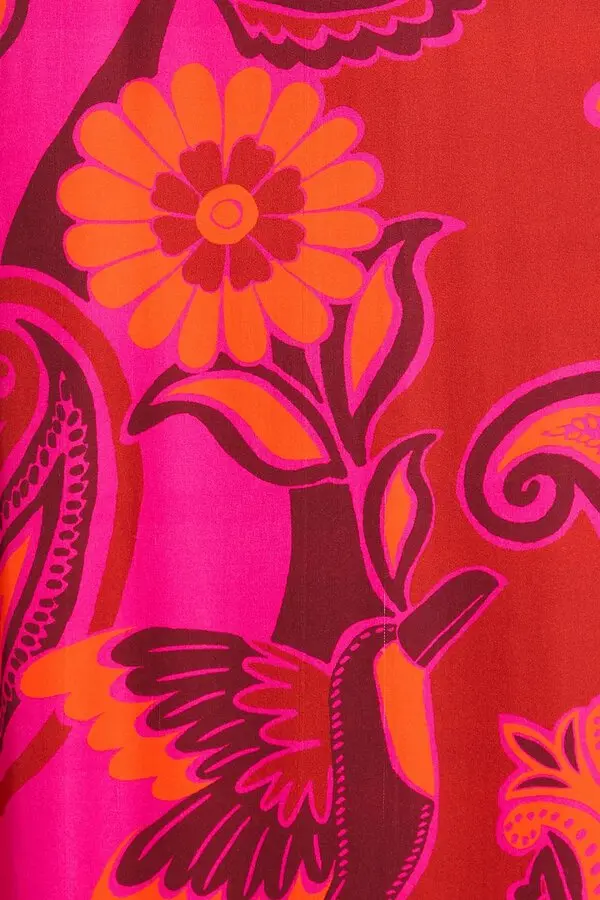 Farm Rio Printed Satin Maxi Skirt