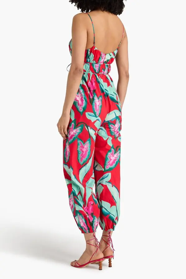 Farm Rio Printed Cotton Poplin Jumpsuit