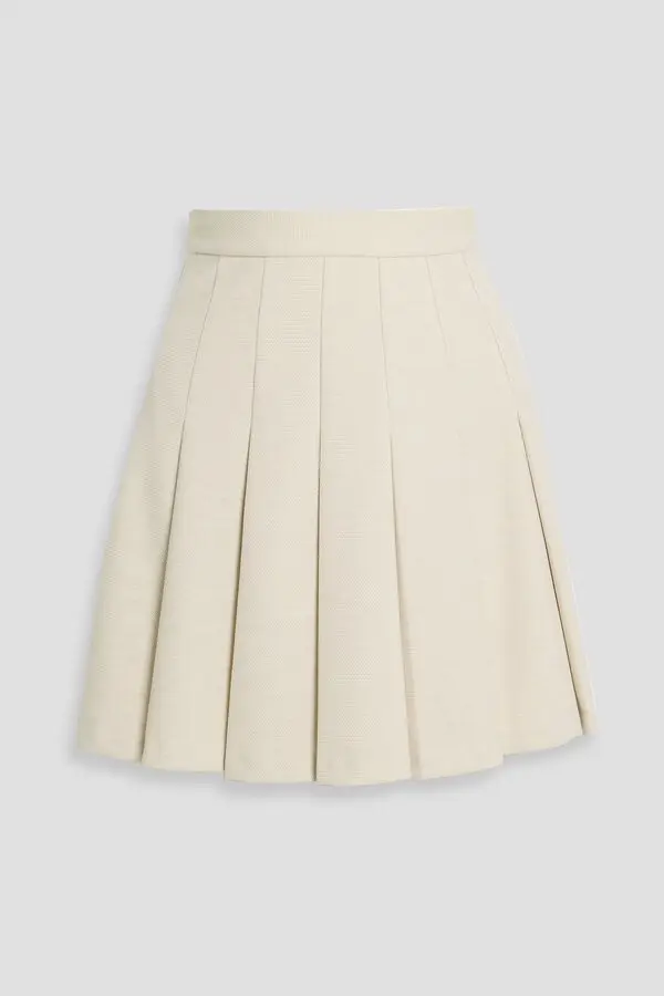 Theory Pleated Canvas Mini Skirt