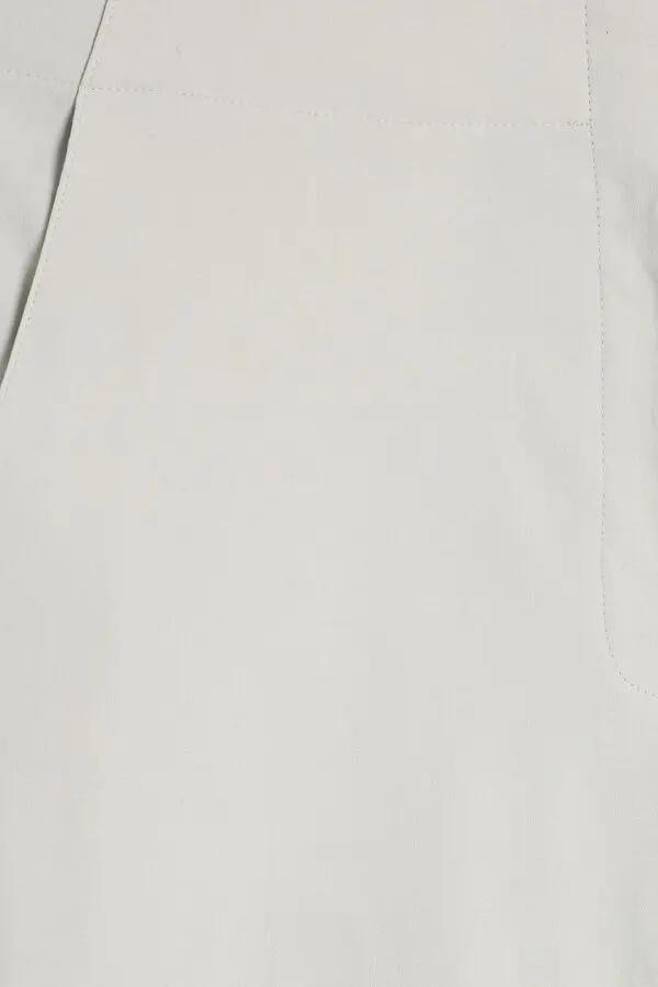 Theory Terena Linen-blend Straight-leg Cropped Pants - Stone