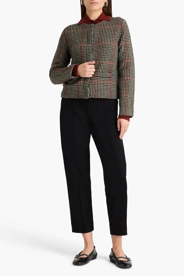 Vince Prince Of Wales Checked Wool And Cashmere-blend Jacket