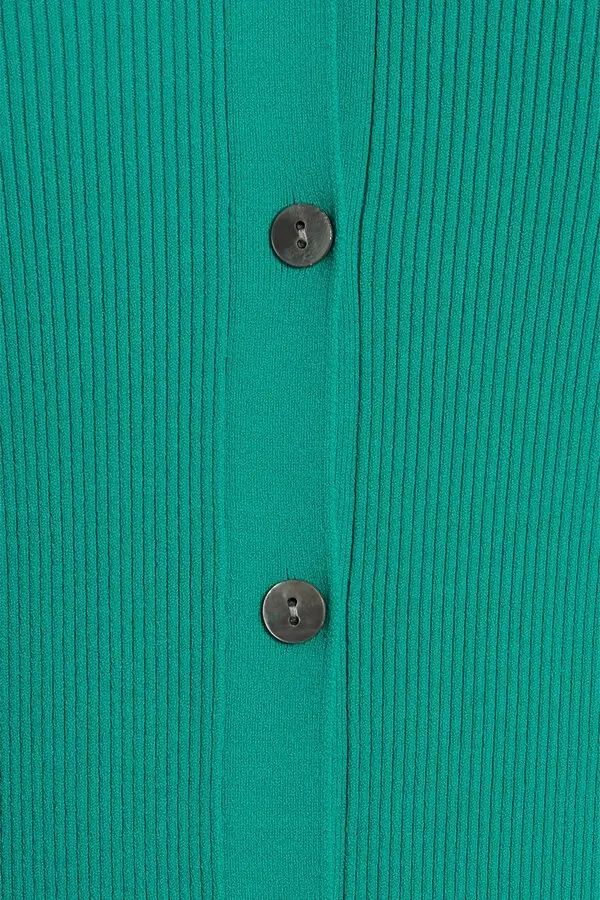 Theory Cropped Ribbed Knit Cardigan