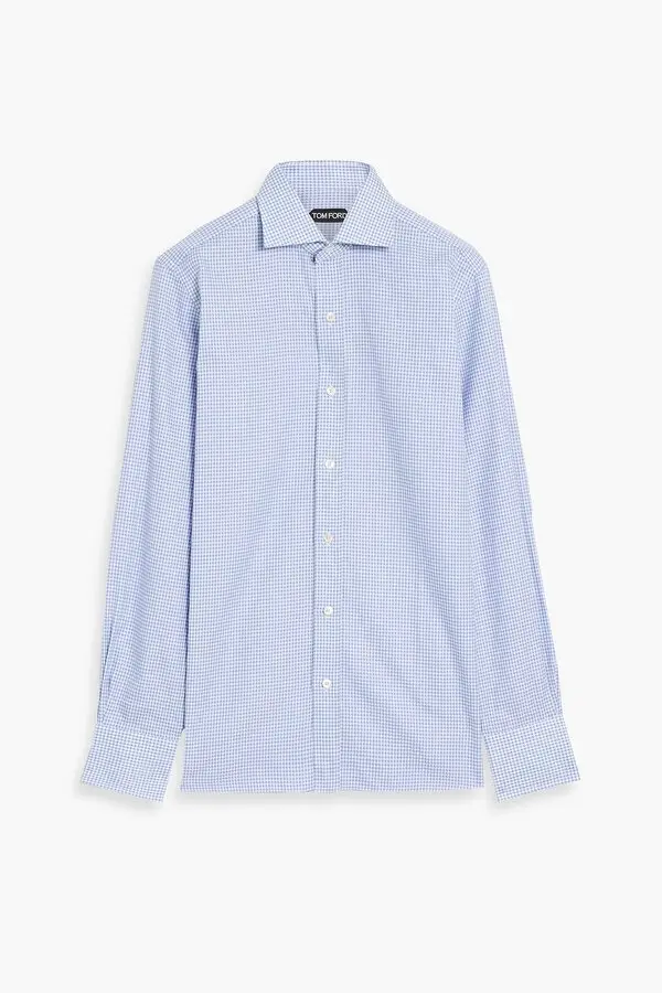 TOM FORD Cottonjacquard Shirt - Blue