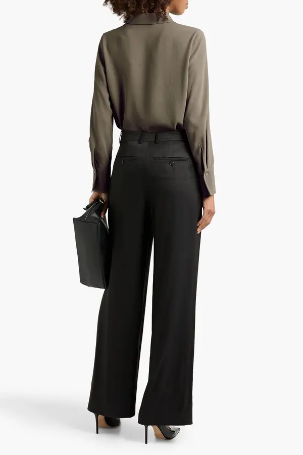 Theory Linen-blend Twill Wide-leg Pants