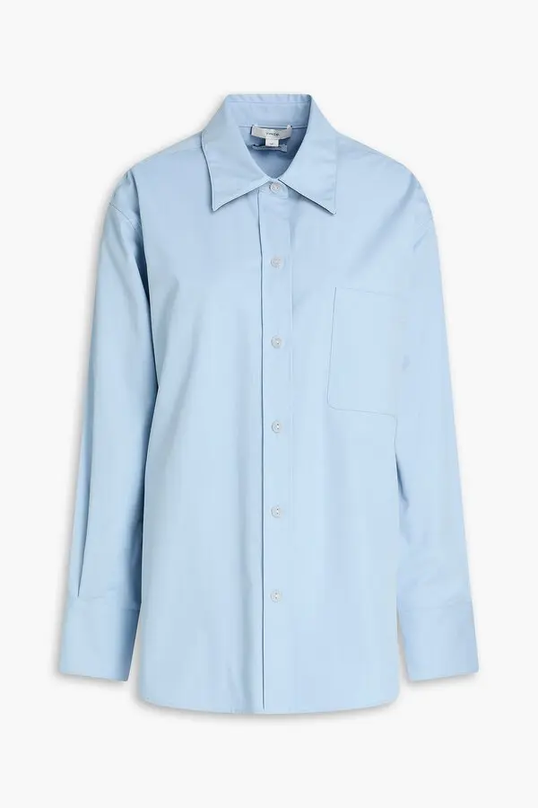 Vince Cotton-twill Shirt With Classic Collar And Buttoned Cuffs - Light Blue