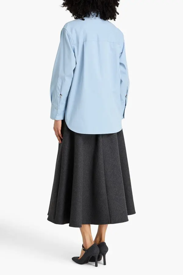 Vince Cotton-twill Shirt With Classic Collar And Buttoned Cuffs - Light Blue