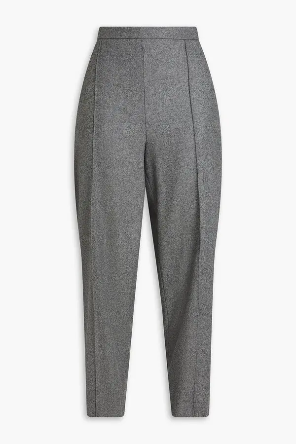 Vince Cropped Flannel Tapered Pants - Gray