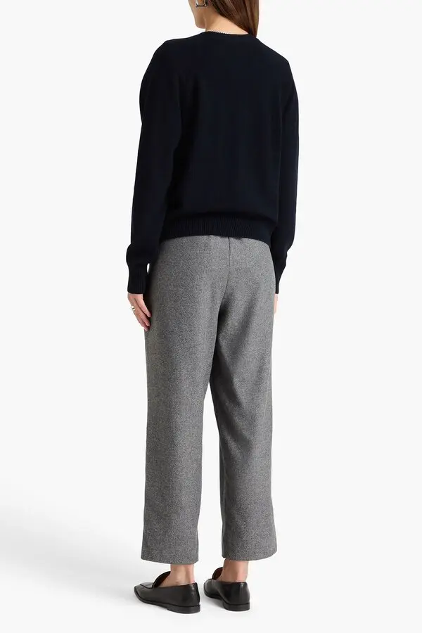 Vince Cropped Flannel Tapered Pants - Gray