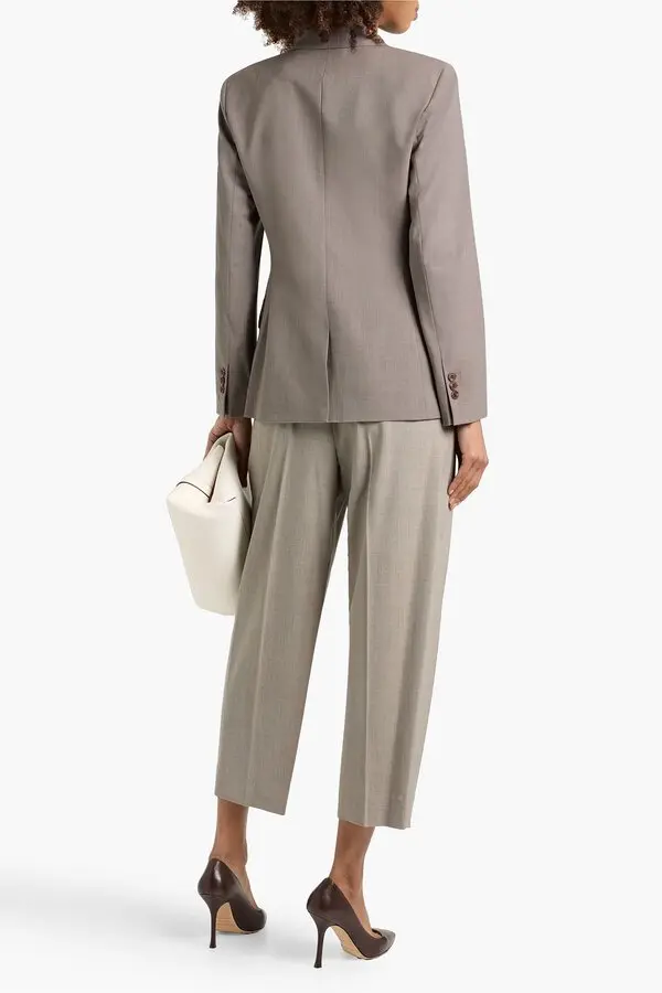 Theory Wool-blend Blazer - Mushroom