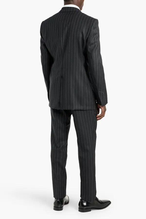 TOM FORD Doublebreasted Pinstriped Cupro And Silkblend Twill Suit - Charcoal