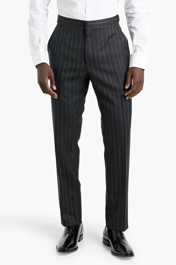 TOM FORD Doublebreasted Pinstriped Cupro And Silkblend Twill Suit - Charcoal