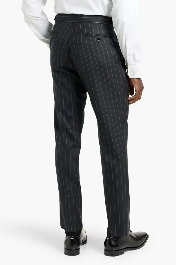 TOM FORD Doublebreasted Pinstriped Cupro And Silkblend Twill Suit - Charcoal