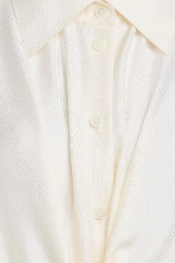 RÓHE Silk-twill Shirt With Waist Ties - Cream