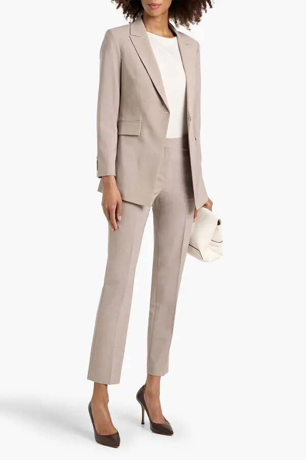 Theory Wool-blend Blazer - Mushroom