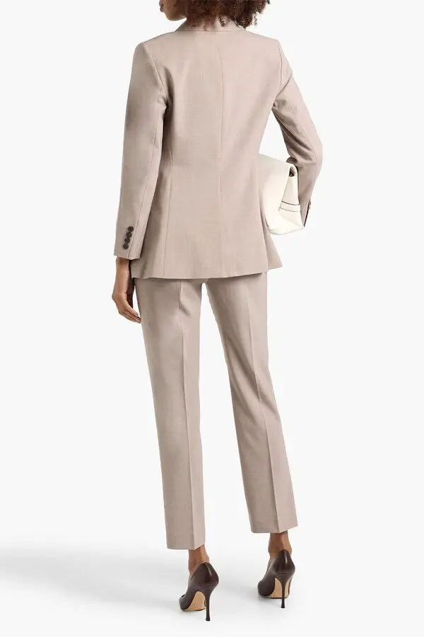 Theory Wool-blend Blazer - Mushroom